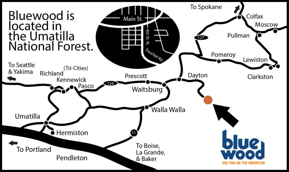 Map & miles - Bluewood